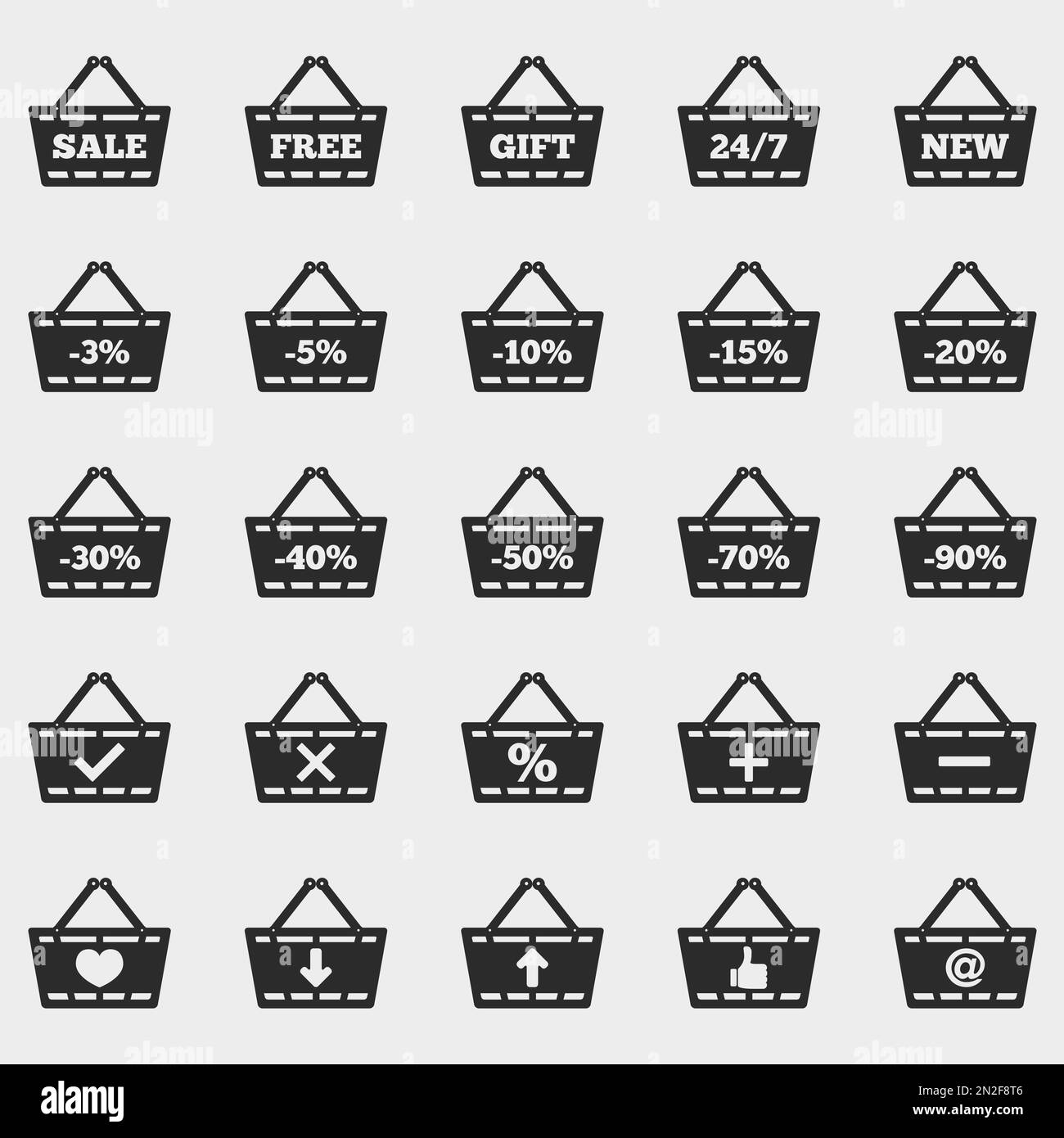 Shopping basket with different symbols, vector eps10 illustration Stock ... Shopping basket with different symbols, vector eps10 illustration Stock ...