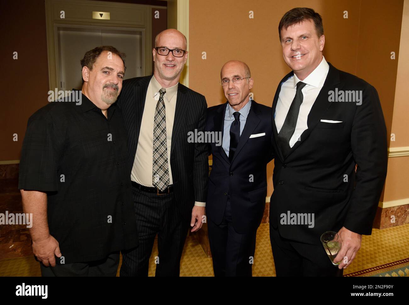 Left to right, Jon Landau, John Fithian, Jeffrey Katzenberg and Michael ...