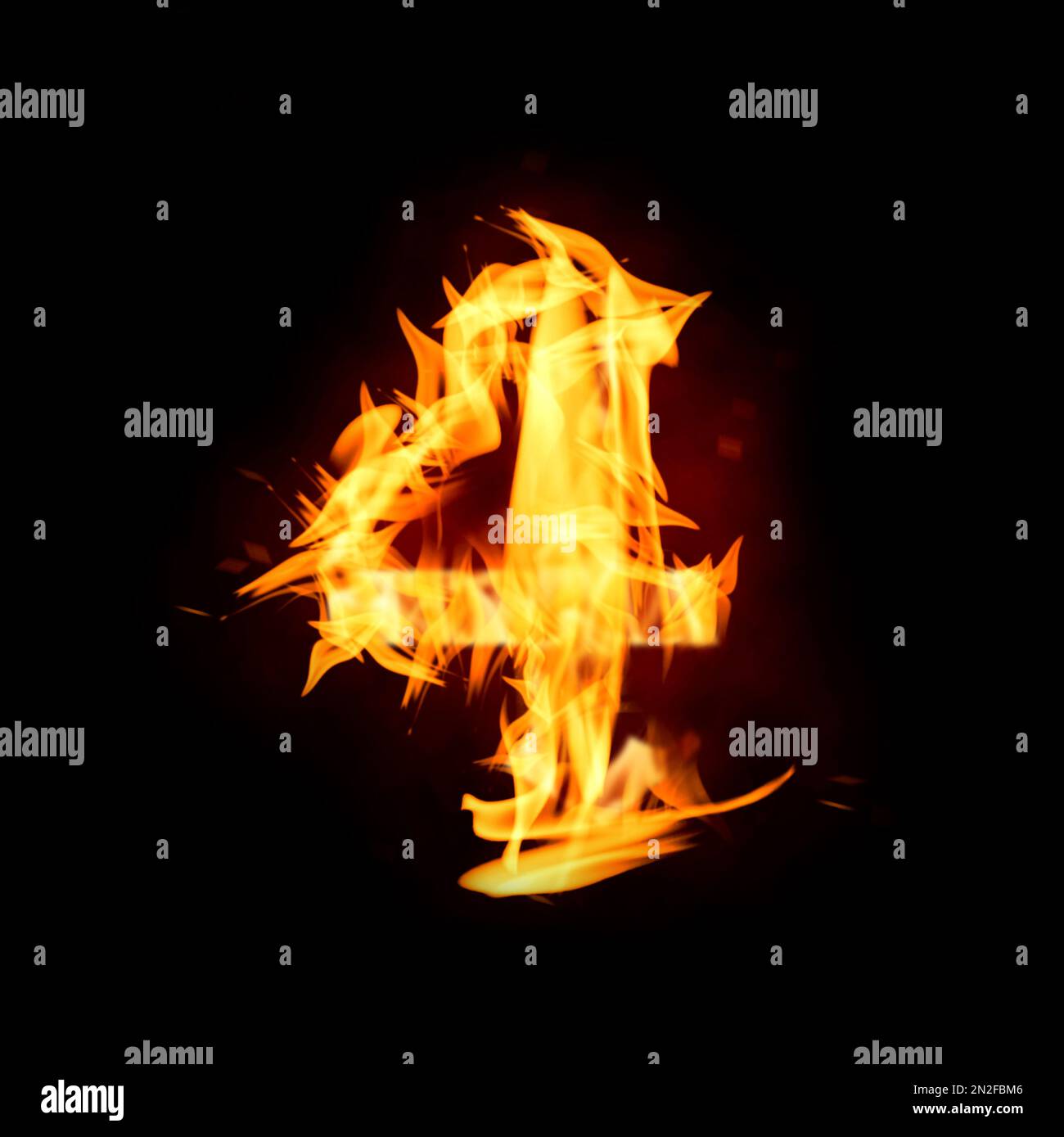 Four hot burning number on hi-res stock photography and images - Alamy