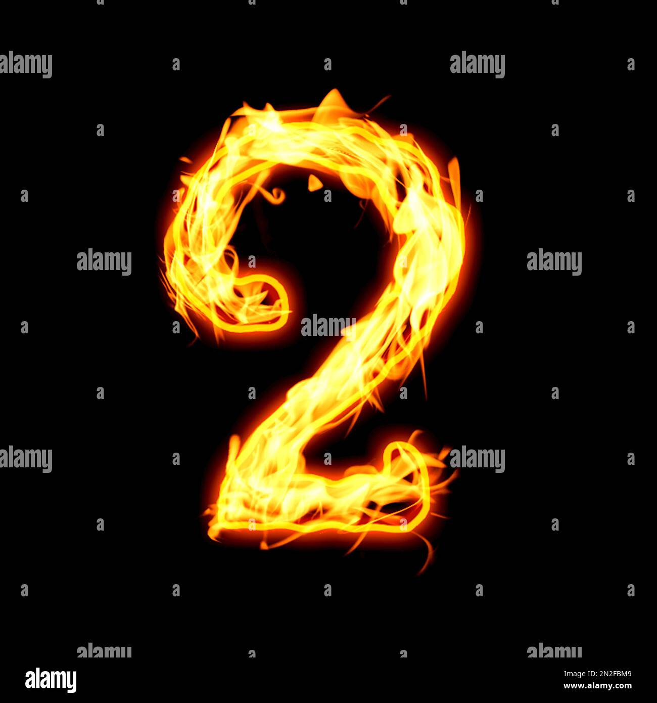 Flaming number 2 hi-res stock photography and images - Alamy