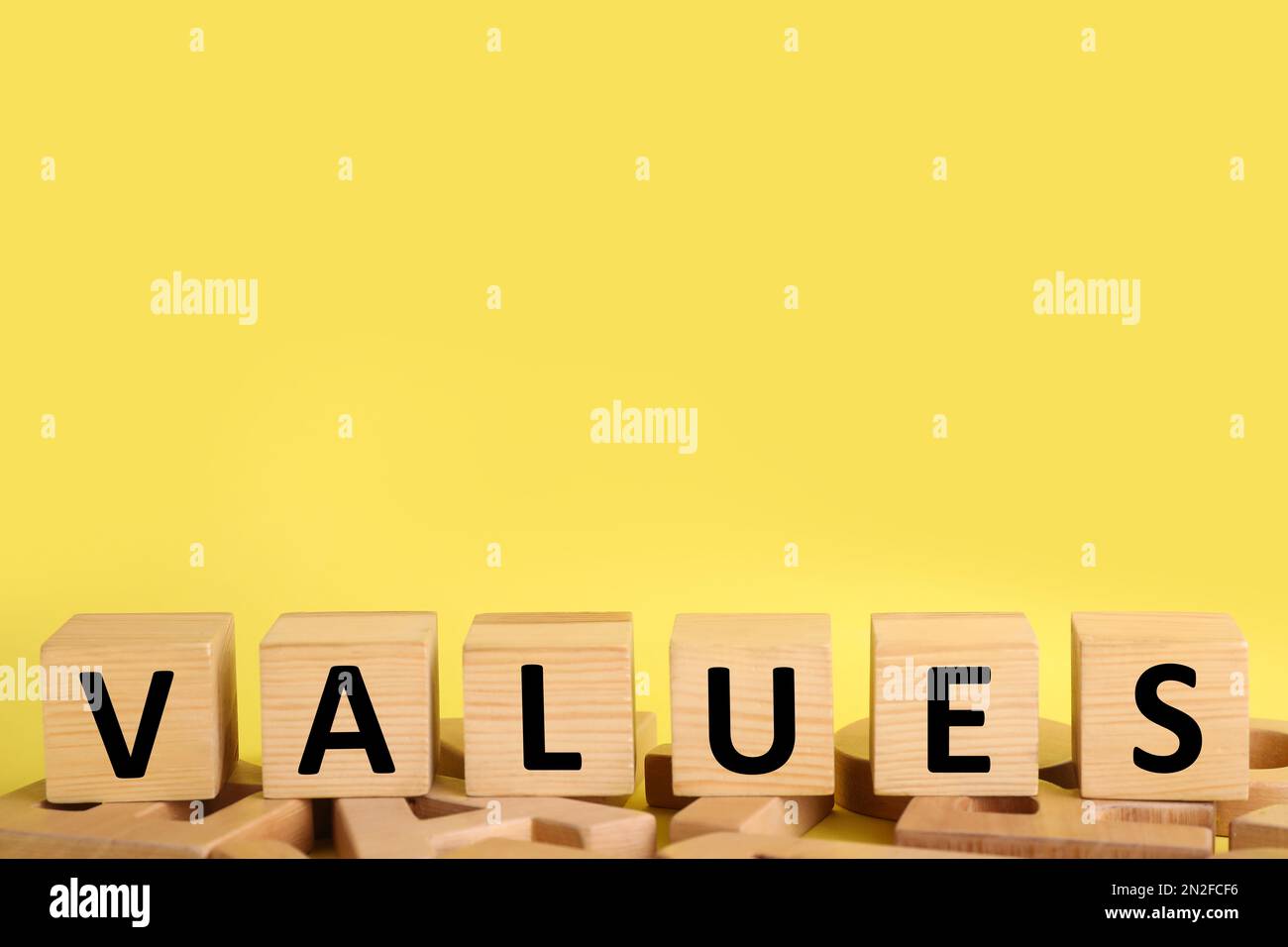 Cubes with word VALUES on wooden letters Stock Photo - Alamy