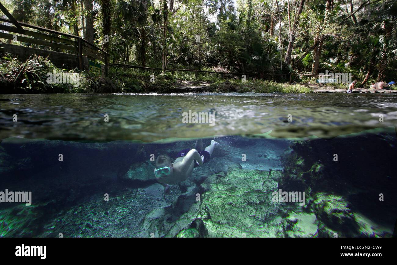 Ira Meslar explores the Rock Springs Run at Kelly Park in Apopka, Fla ...