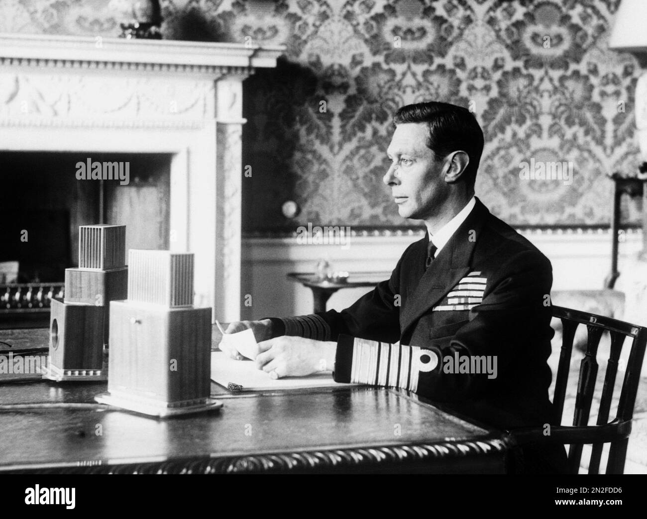 FILE - This is a Sept. 3, 1939 file photo of Britain's King George VI ...