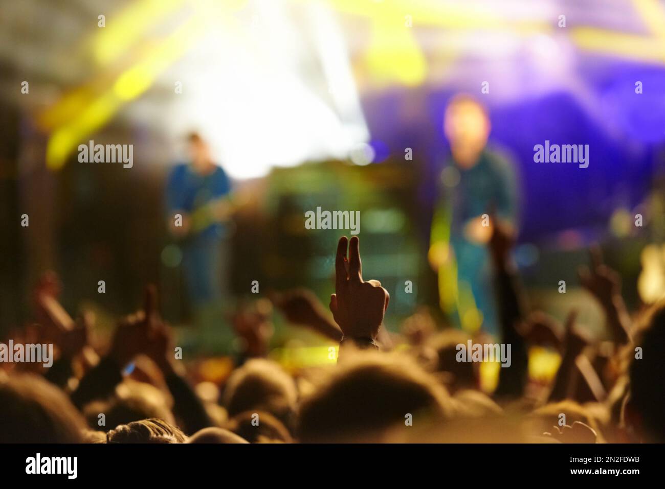Its all about the fans. fans enjoying an outdoor music festival Stock ...