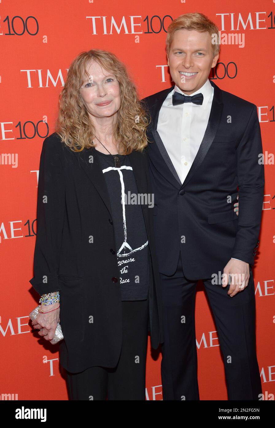 Mia Farrow, left, and Ronan Farrow attend the TIME 100 Gala ...