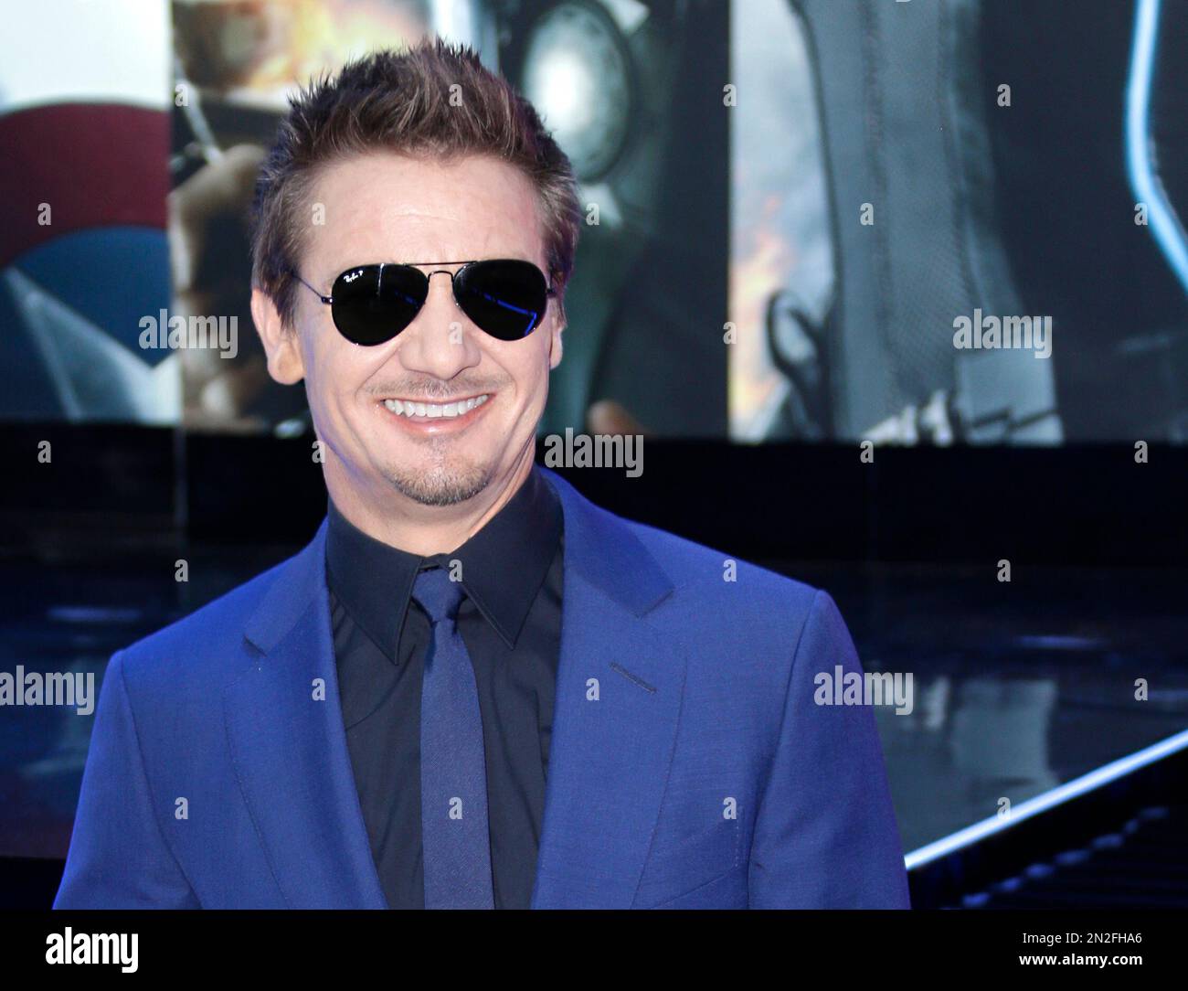 Jeremy Renner poses for photographers upon arrival at the premiere for ...