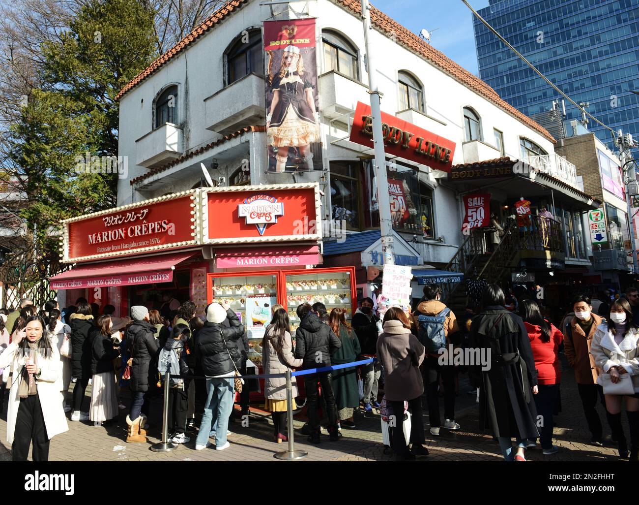 Marion crepes on Takeshita Street in Harajuku, Tokyo, Japan Stock Photo ...