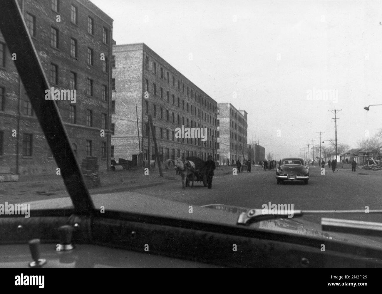 Several large modern office buildings in Peiping (Beijing), China on ...