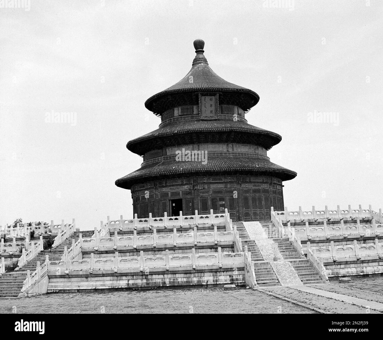 The Temple of Heaven, shown in decay in Peiping (Beijing), China, July ...
