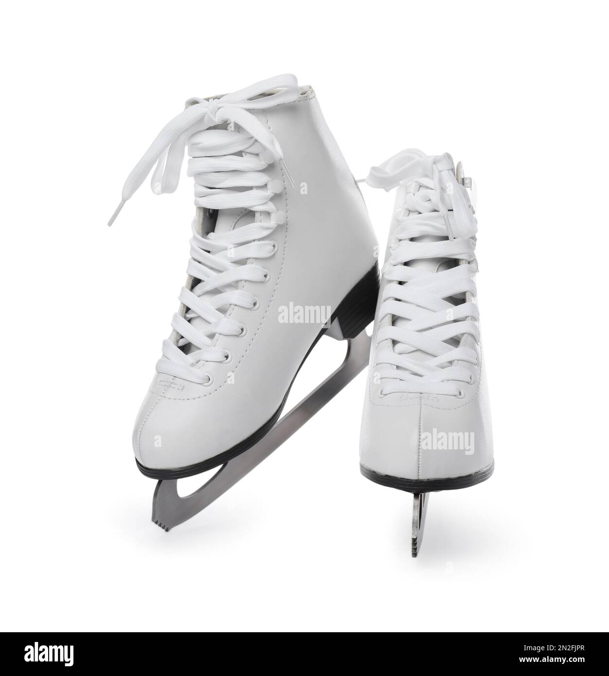 Pair of figure ice skates isolated on white Stock Photo - Alamy