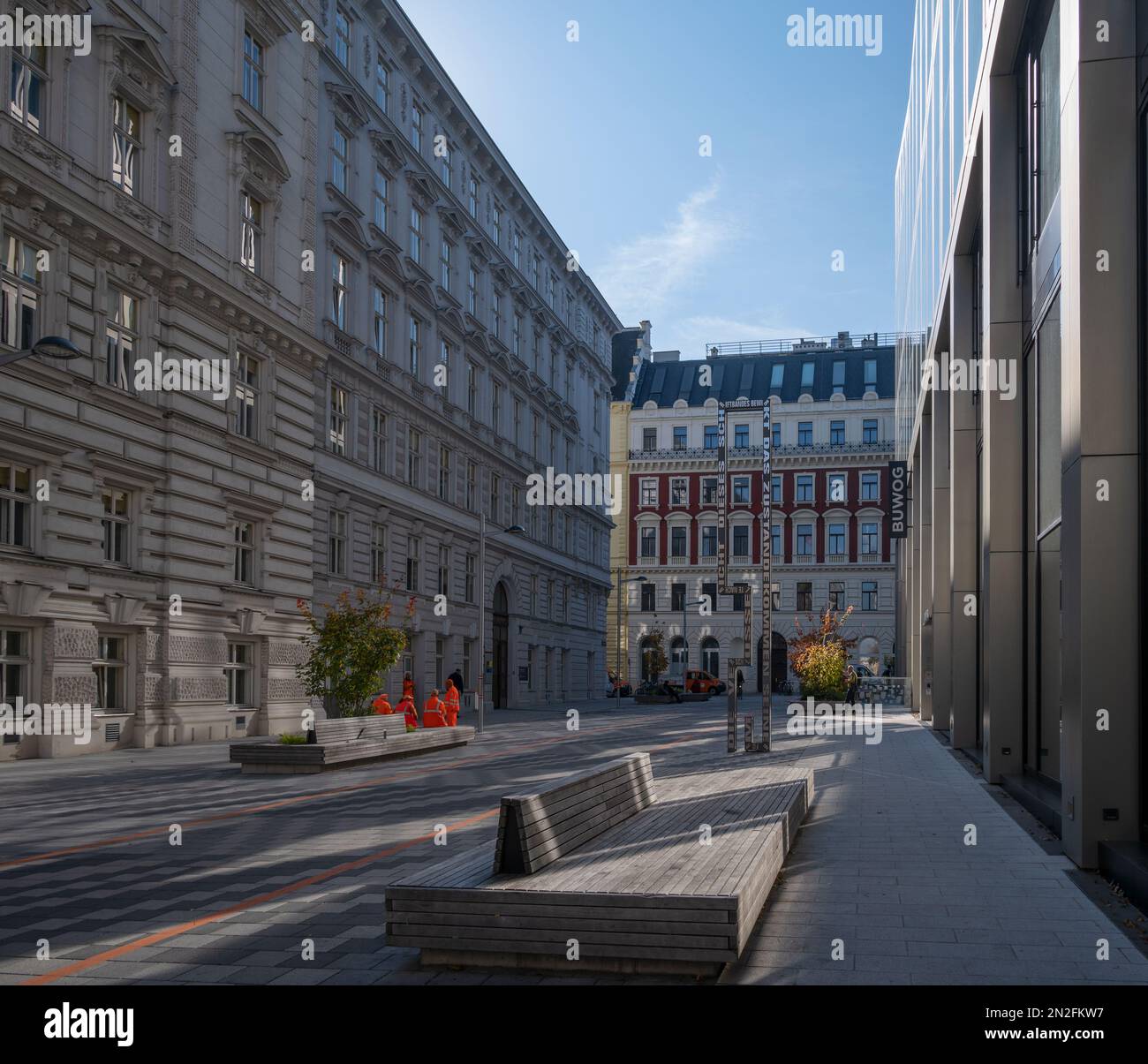 View of ancient buildings at the Vienna Ring Road (Ringstrasse), a ...