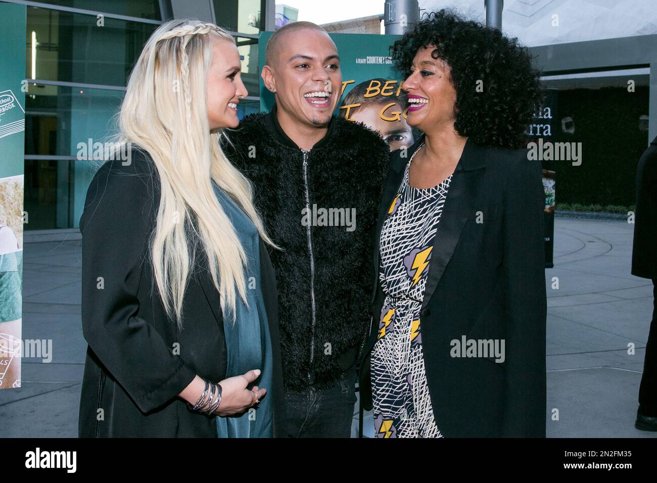 Ashlee Simpson, from left, Evan Ross and Tracee Ellis Ross attend the ...