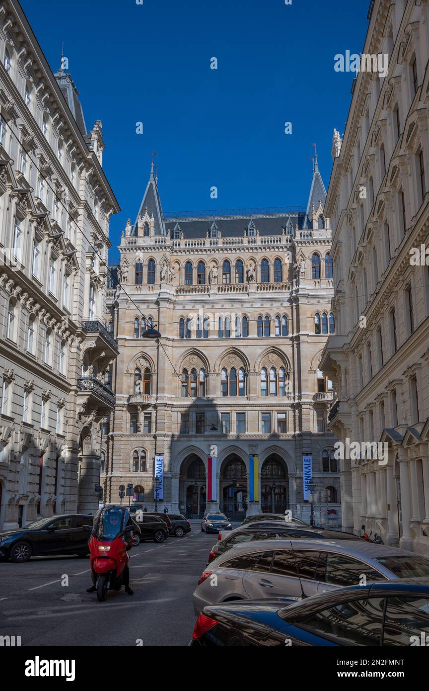 View of the Vienna City Hall ,the seat of the local government of Vienna, located on ...