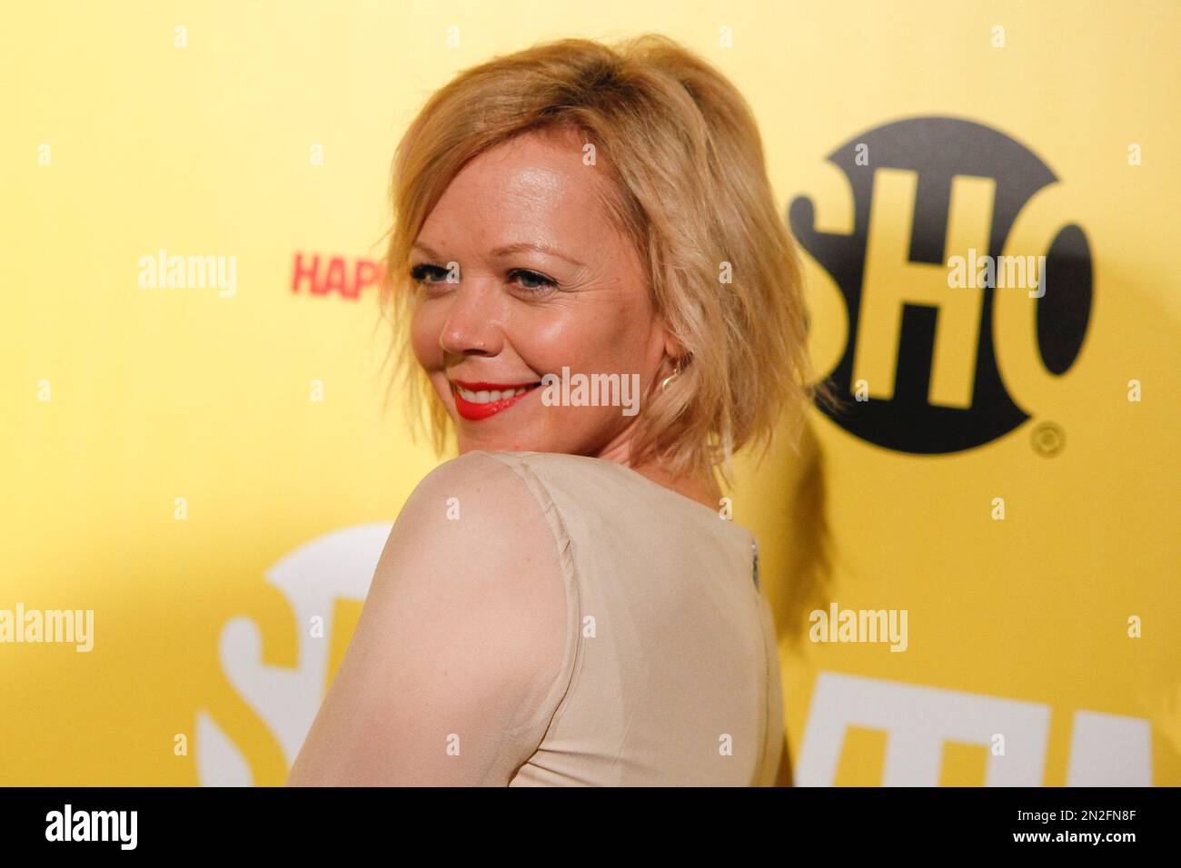 Emily Bergl attends the Showtime series premiere of "HAPPYish" at the ...