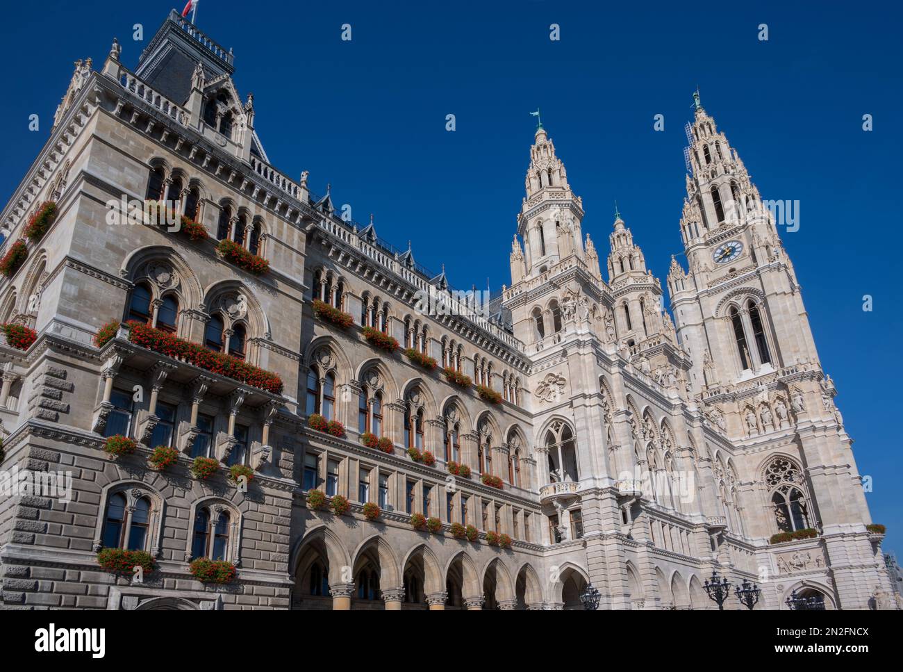 View of ancient buildings at the Vienna Ring Road (Ringstrasse), a ...