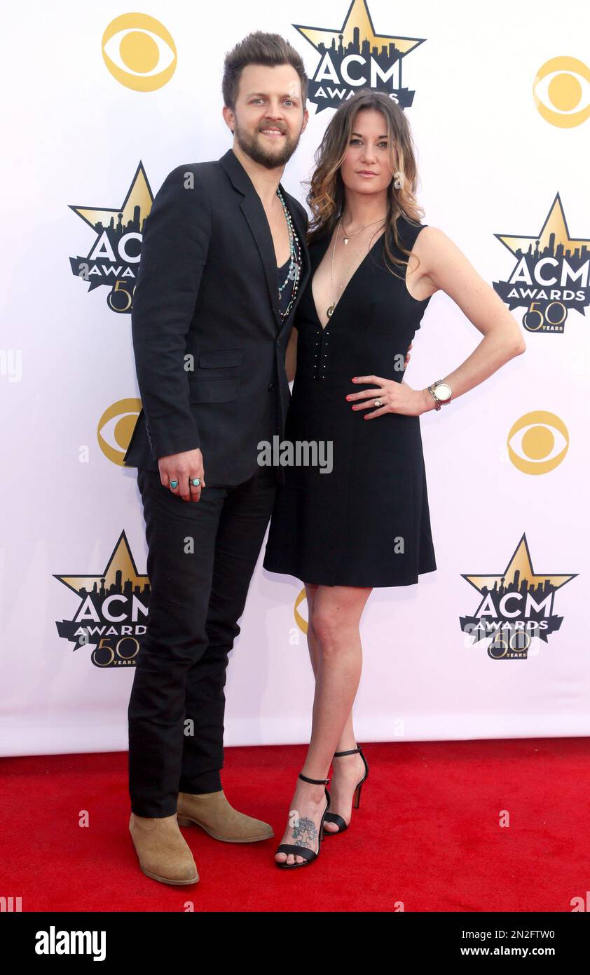 Bryan Dawley, left, and Rachel Beauregard, of Native Run, arrive at the ...