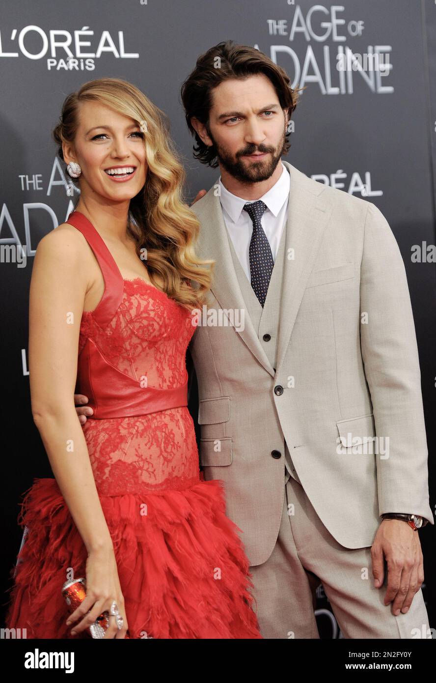 Actors Blake Lively and Michiel Huisman attend the premiere of "The Age ...