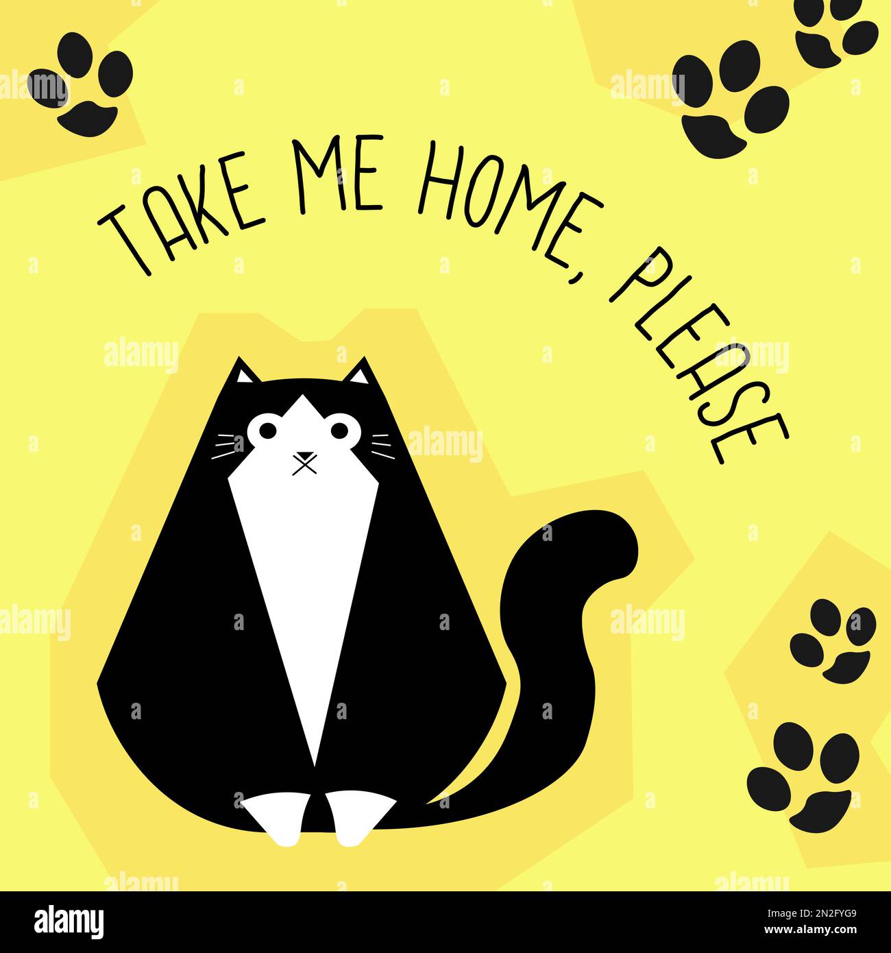 pet adoption service banner, cute kitten and phrase take me home please ...