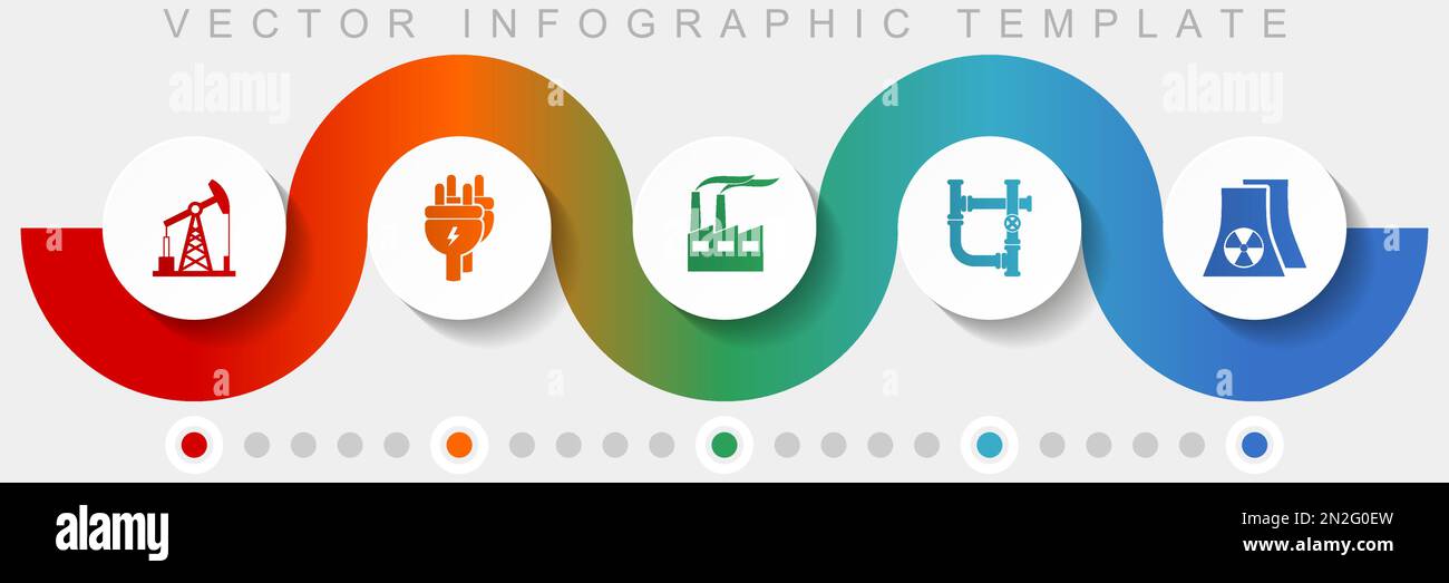 Industrial infographic vector template with icon set, miscellaneous ...