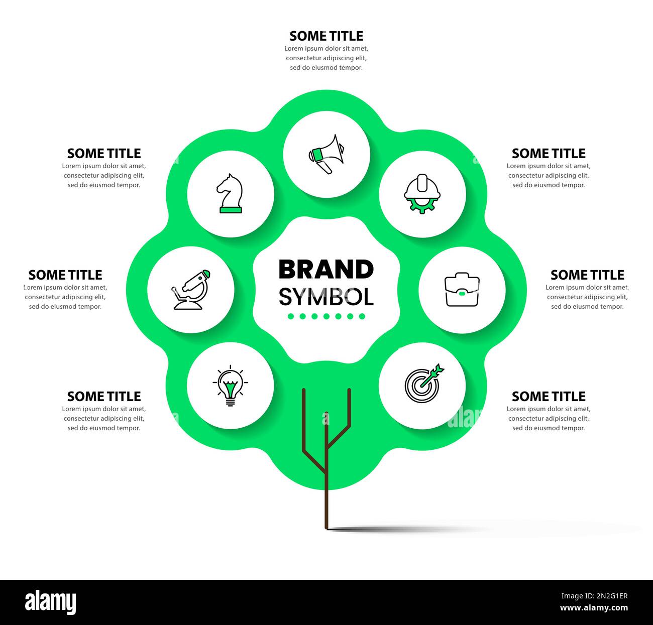 Infographic template with icons and 7 options or steps. Tree. Can be ...