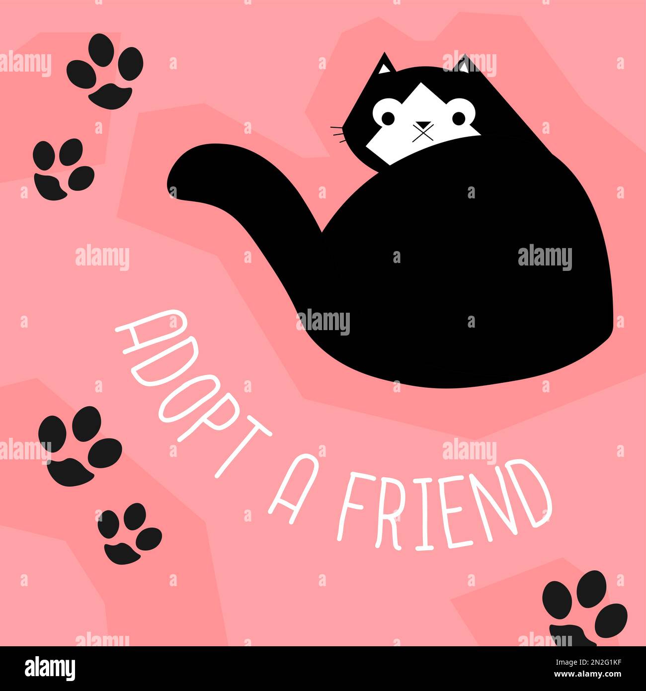Adopt a friend, cute cat adoption banner vector Stock Vector Image ...