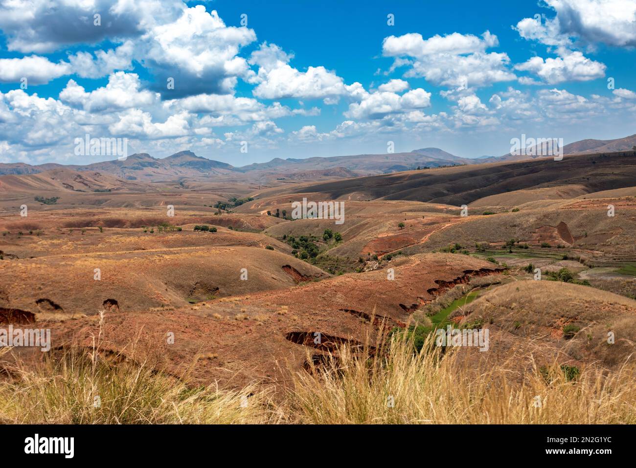 Devastated central Madagascar landscape, Mandoto, Vakinankaratra ...