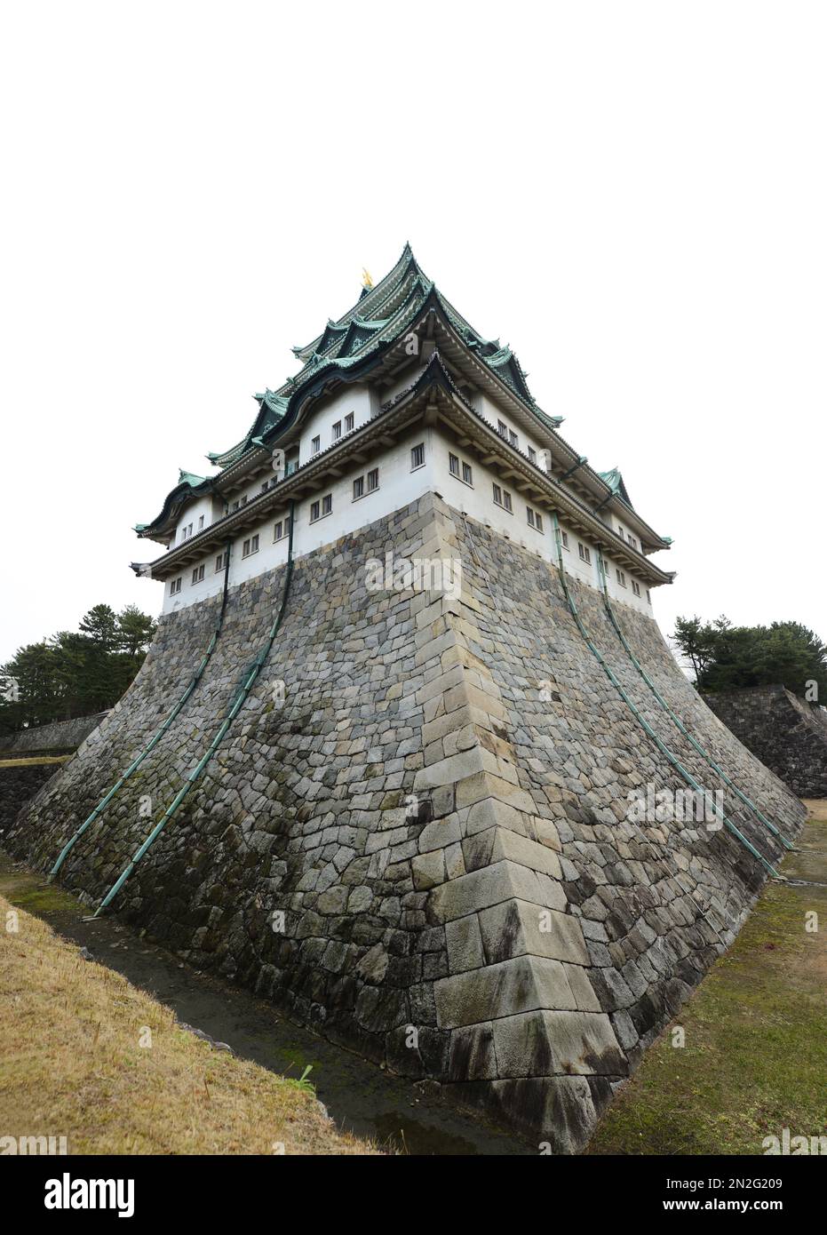 Moat and keeps around the beautiful Nagoya castle in Nagoya, Japan ...
