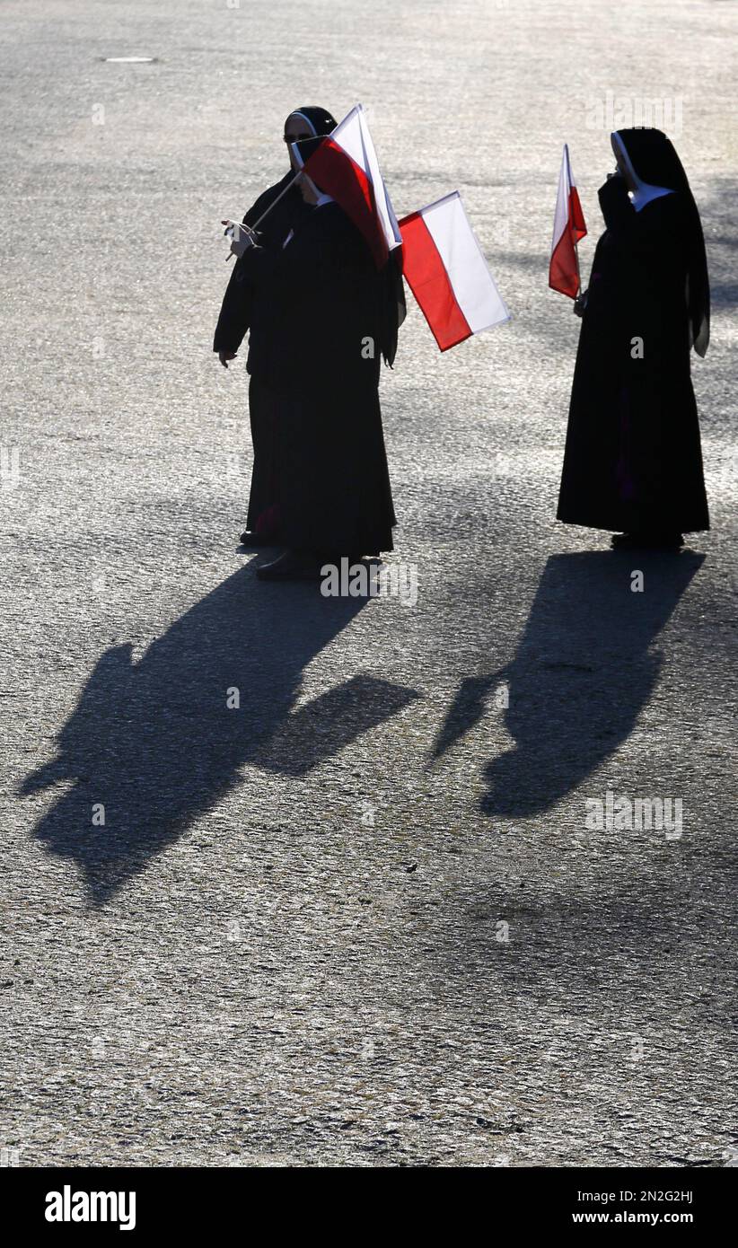Polish nuns arrive at the former Nazi concentration camp Ravensbrueck ...