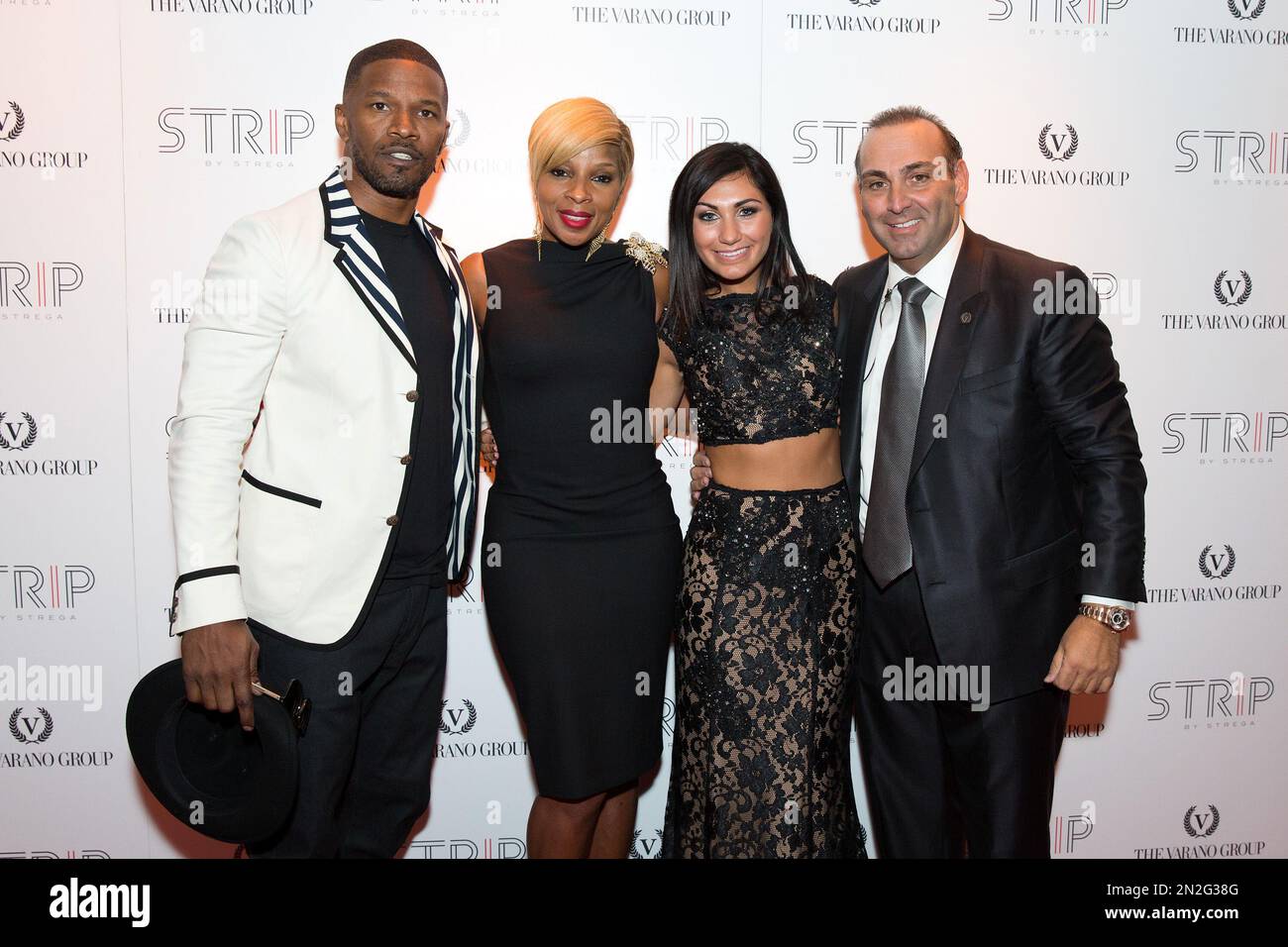 Jamie Foxx, Mary J. Blige, Marina Varano and Restaurateur Nick Varano ...