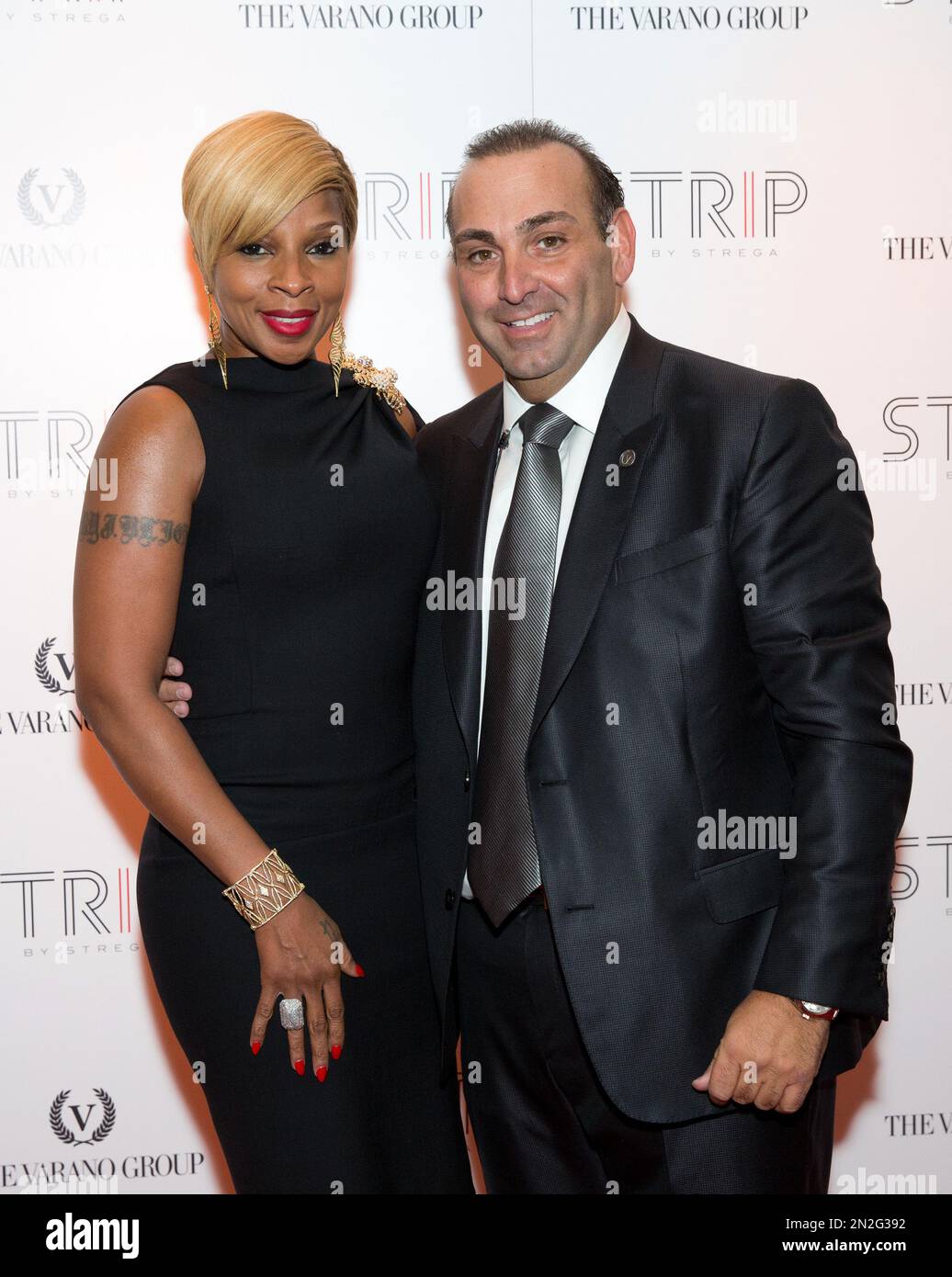 Mary J. Blige and Restaurateur Nick Varano attend the STRIP by Strega ...