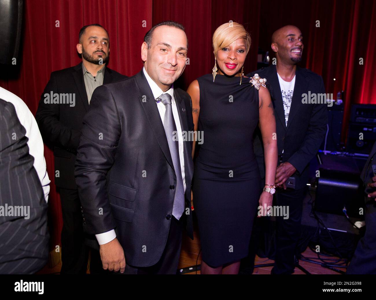 Restaurateur Nick Varano and Mary J. Blige attend the STRIP by Strega ...
