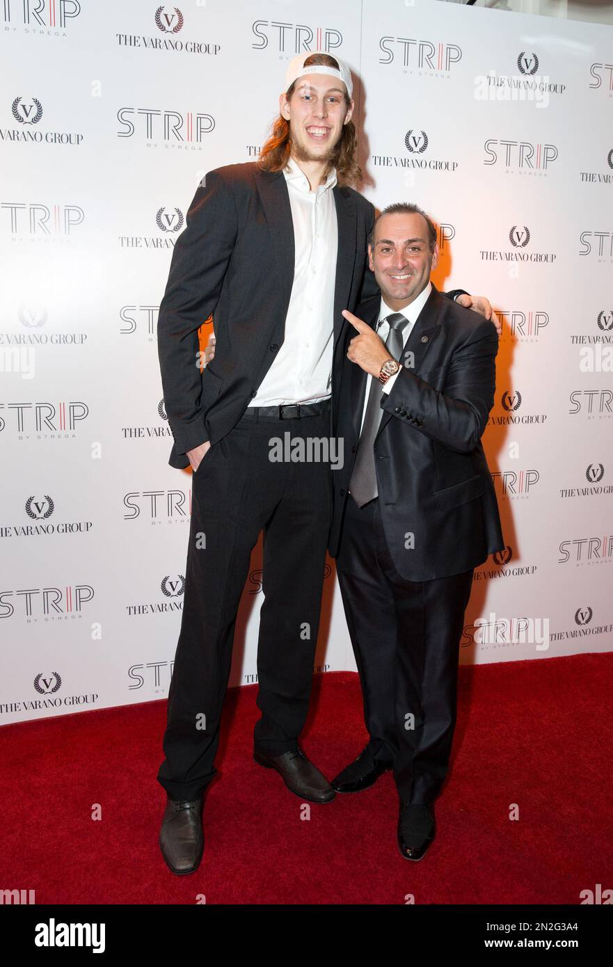Kelly Olynyk of the Boston Celtics and Restaurateur Nick Varano attend ...