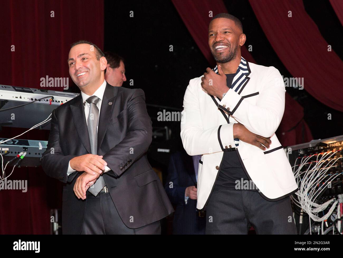 Restaurateur Nick Varano and Jamie Foxx attend the STRIP by Strega ...