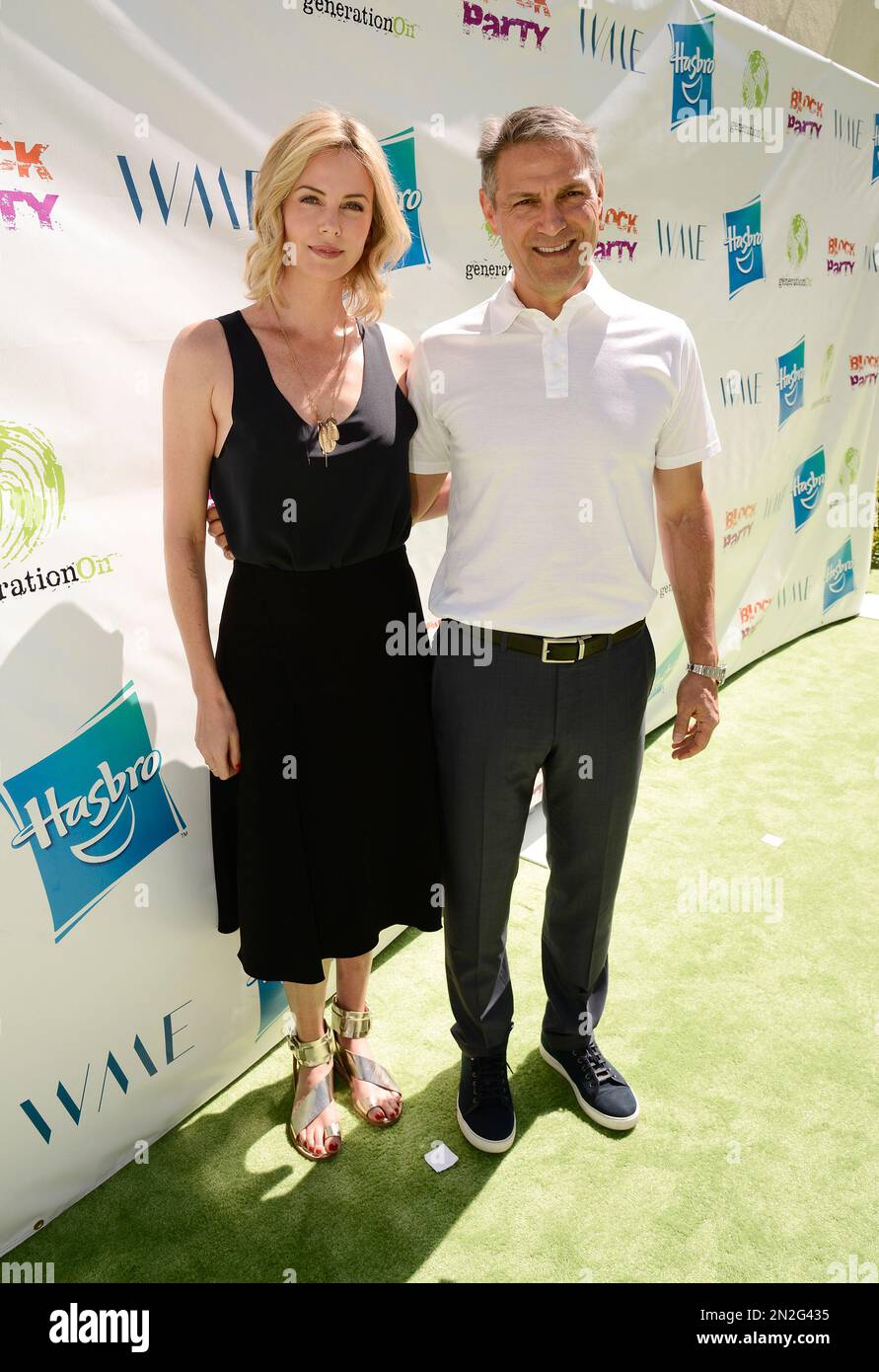 Actress Charlize Theron, left, and WME Co-CEO Ari Emanuel attend the ...