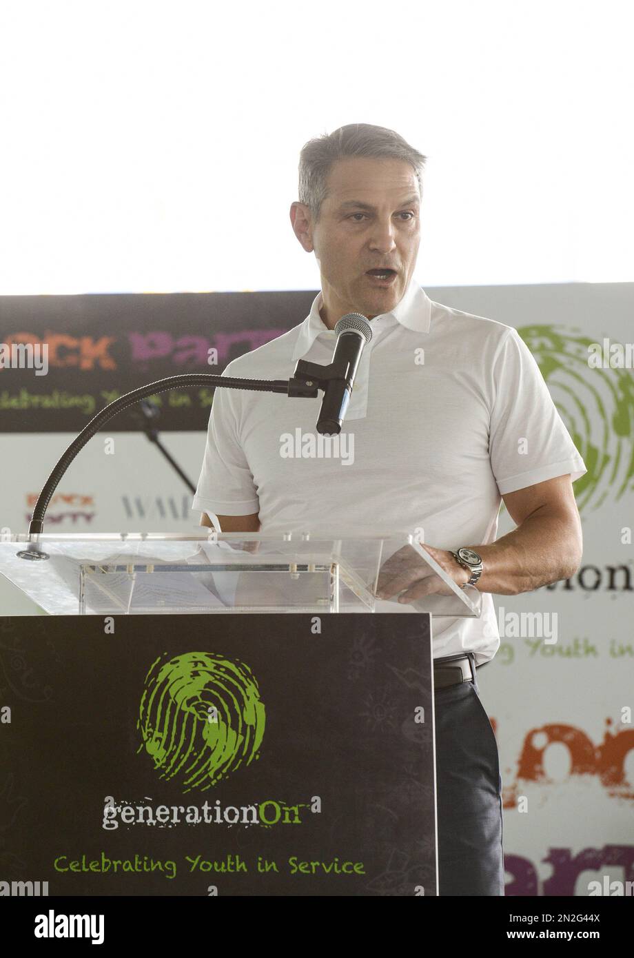 WME Co-CEO Ari Emanuel speaks at the generationOn block party at Fox ...