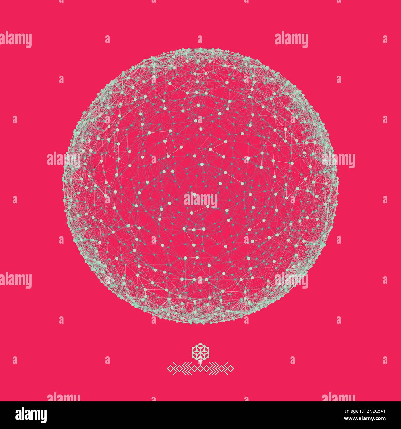 Sphere With Connected Lines And Dots Global Digital Connections Globe