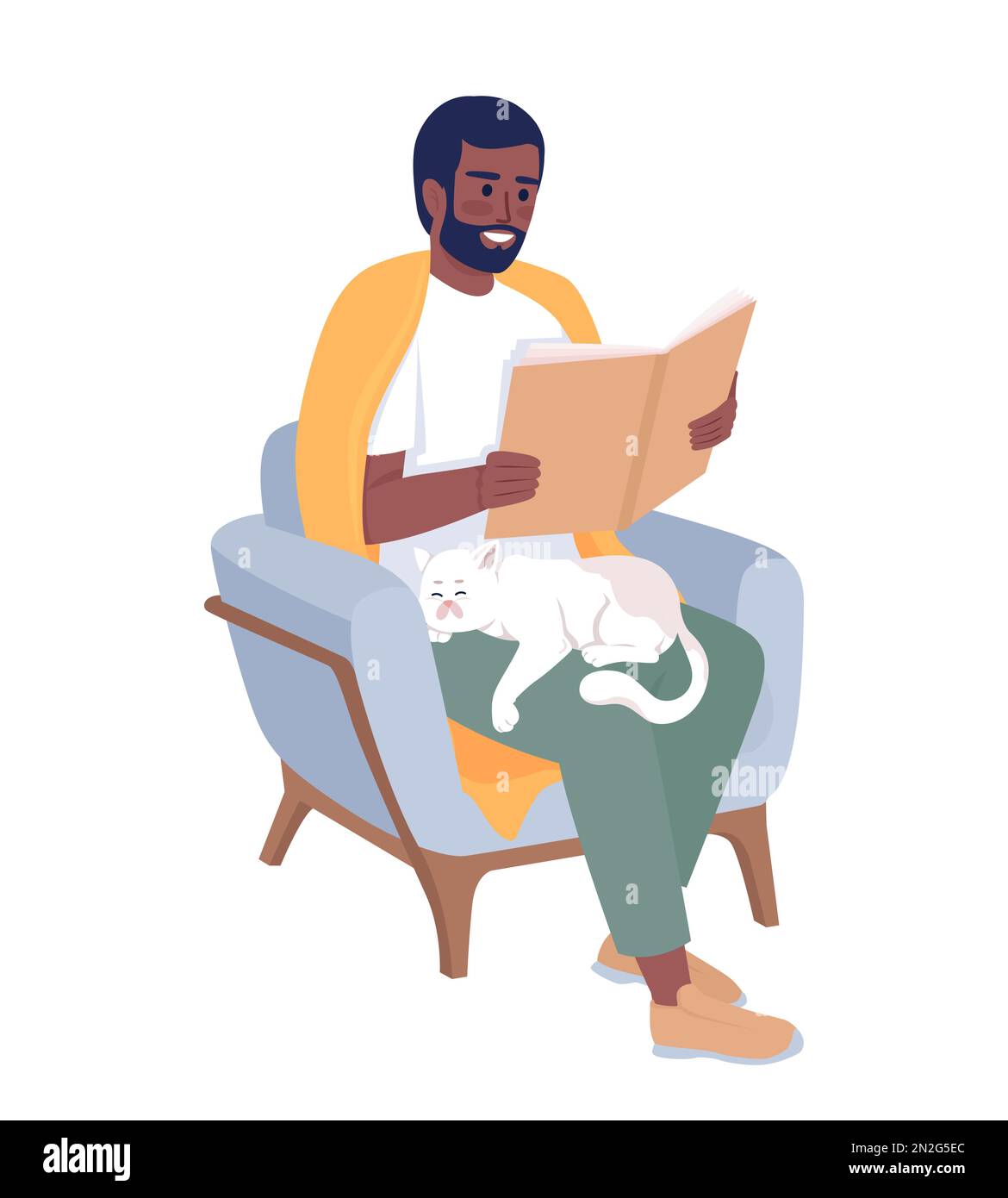 Man cat on lap sitting Stock Vector Images - Alamy