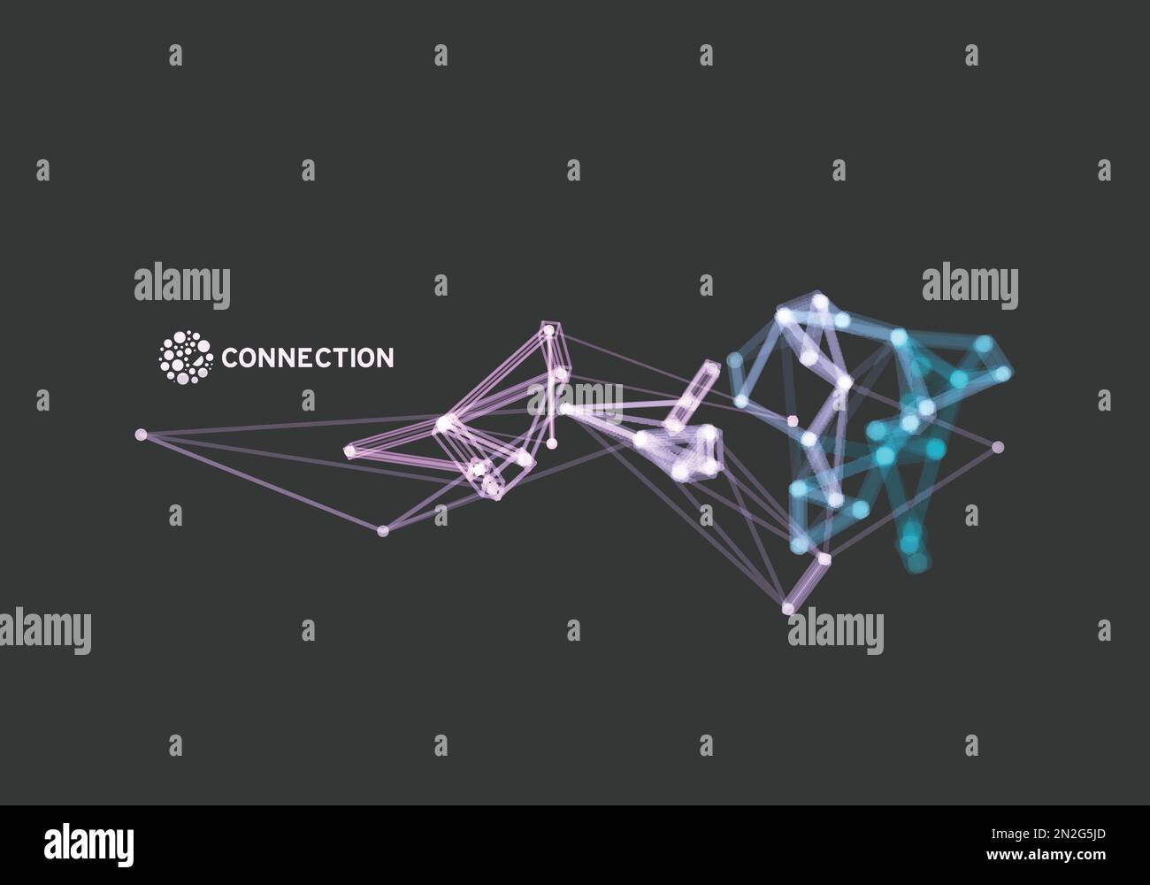 3d Connection Structure Futuristic Technology Style Vector Illustration For Science Chemistry