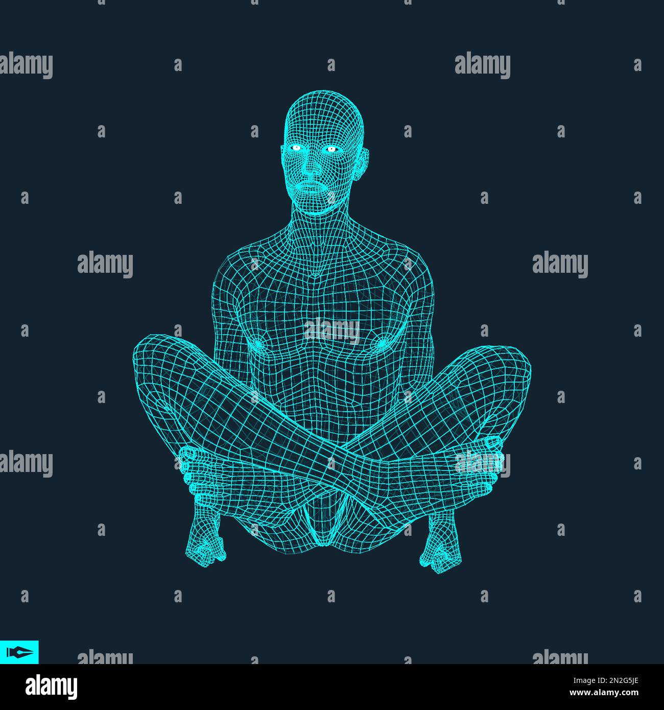 Man Doing Yoga Workout. 3D Model of Man. Healthy lifestyle. Training ...