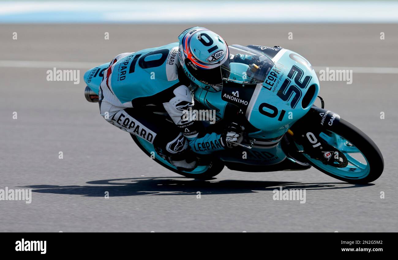 Great Britain's Danny Kent rides his Honda during a Moto3 qualifying ...