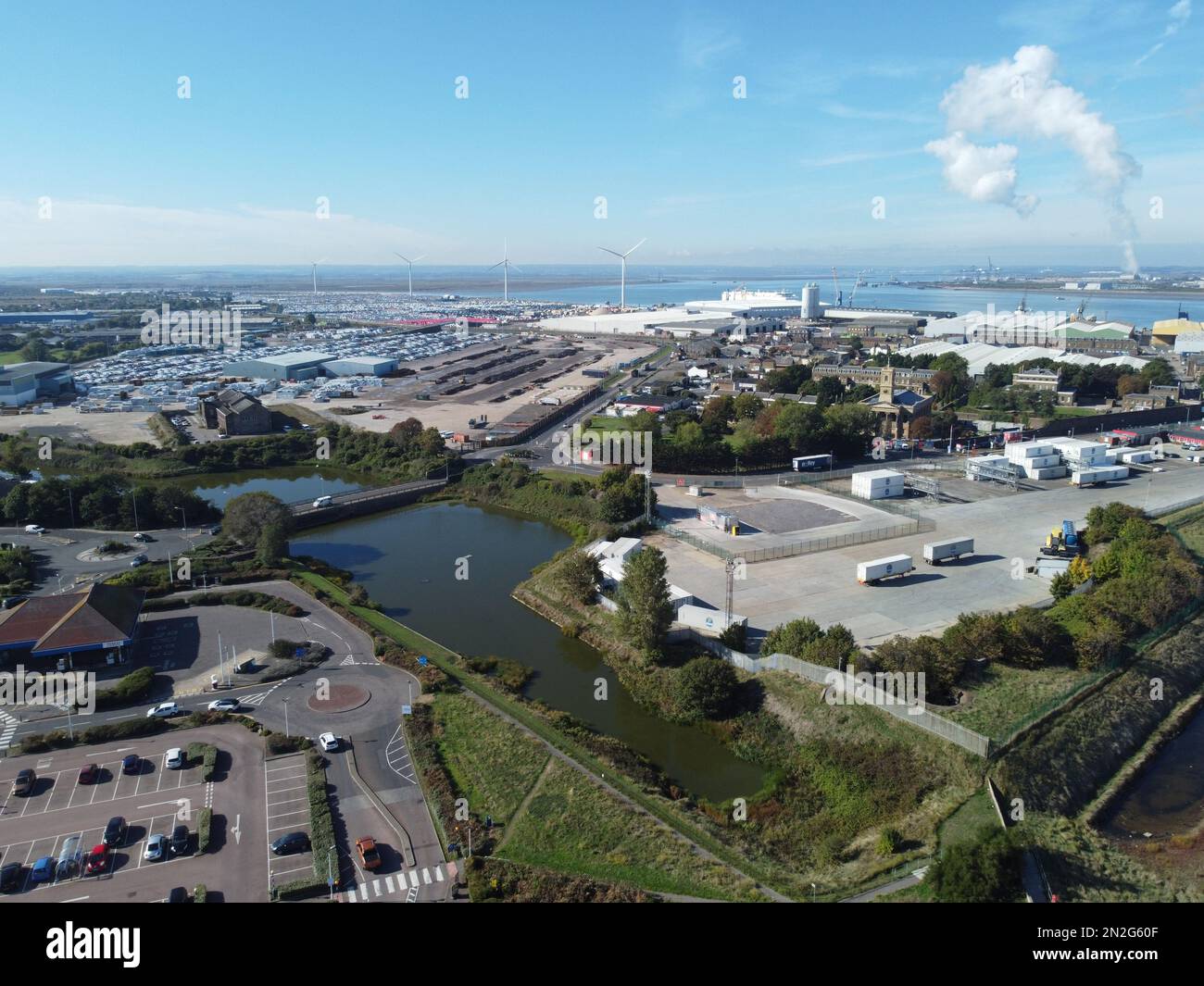 An aerial view of Kent surrounded by buildings Stock Photo - Alamy