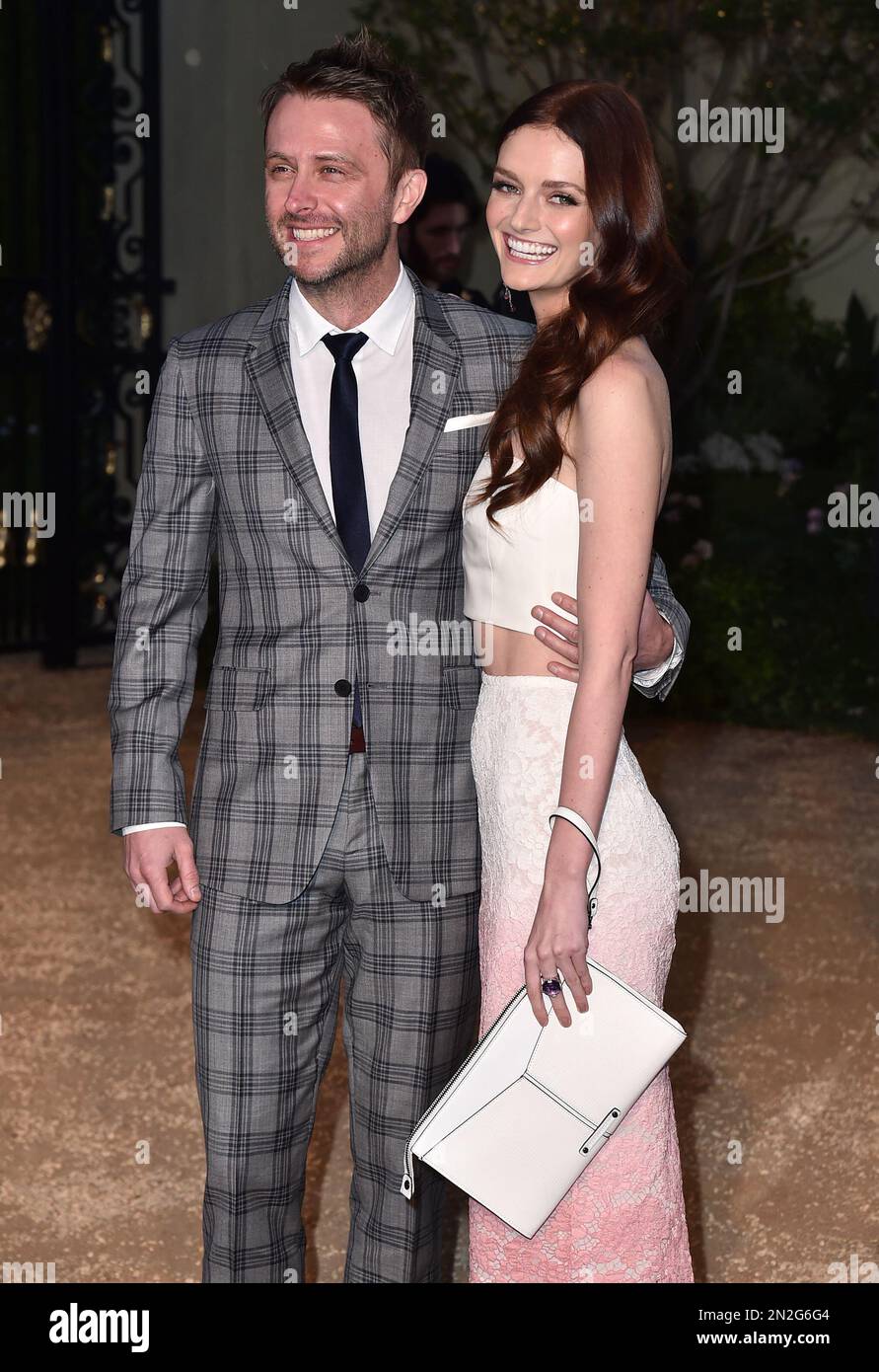 Chris Hardwick, left, and Lydia Hearst attend Burberry's "London in Los ...