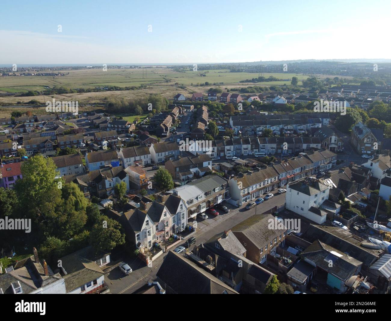 An aerial view of Kent surrounded by buildings Stock Photo - Alamy