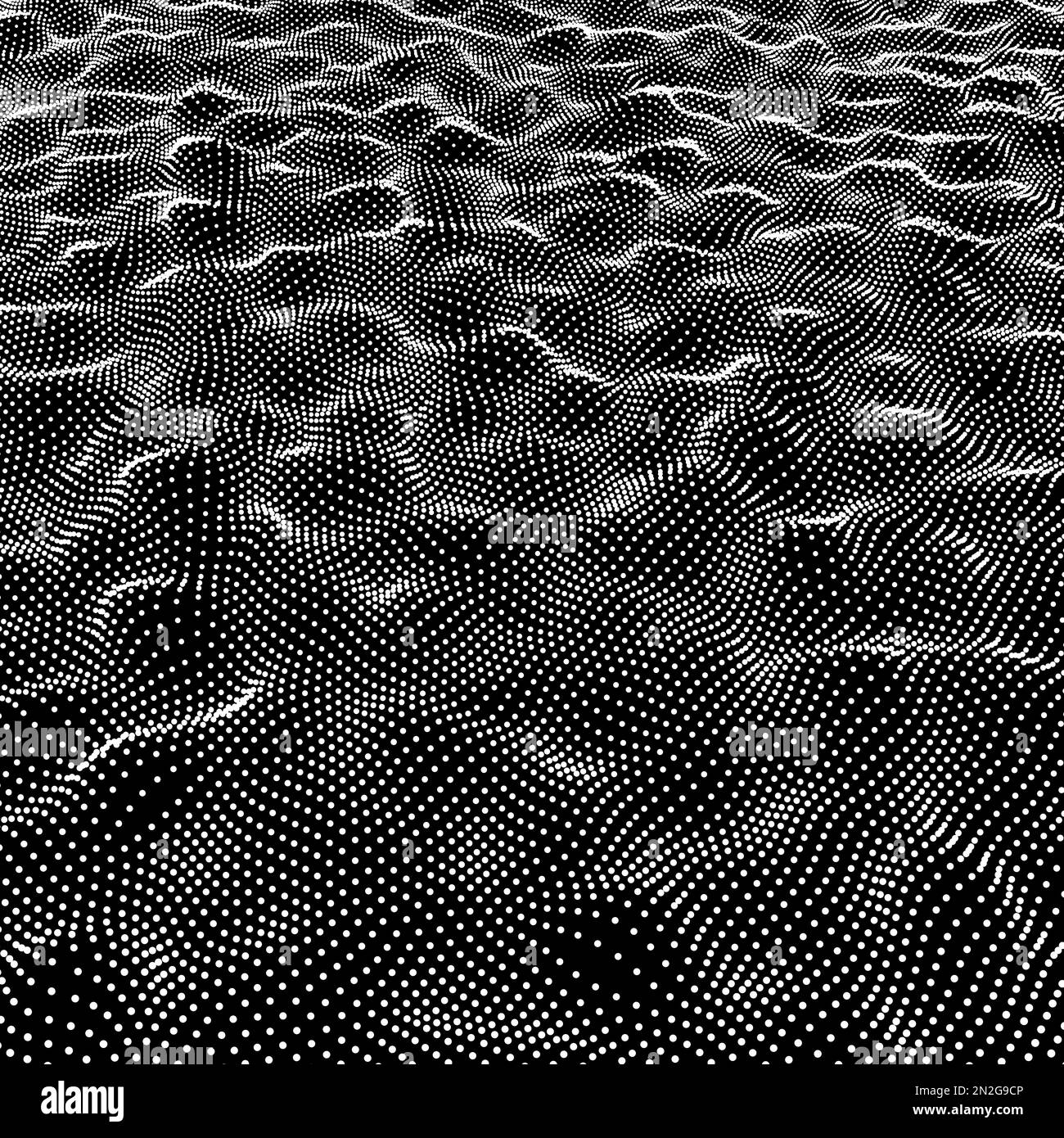 Array with Dynamic Particles. 3d Futuristic technology style. Abstract Background. Texture ...