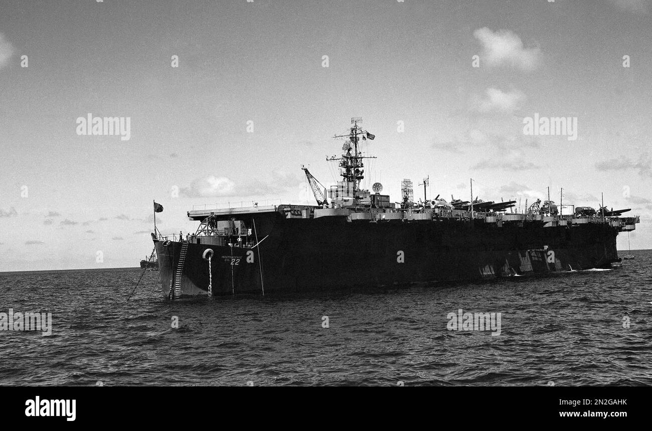 File - In this July 1946 file photo is the USS Independence near Bikini ...