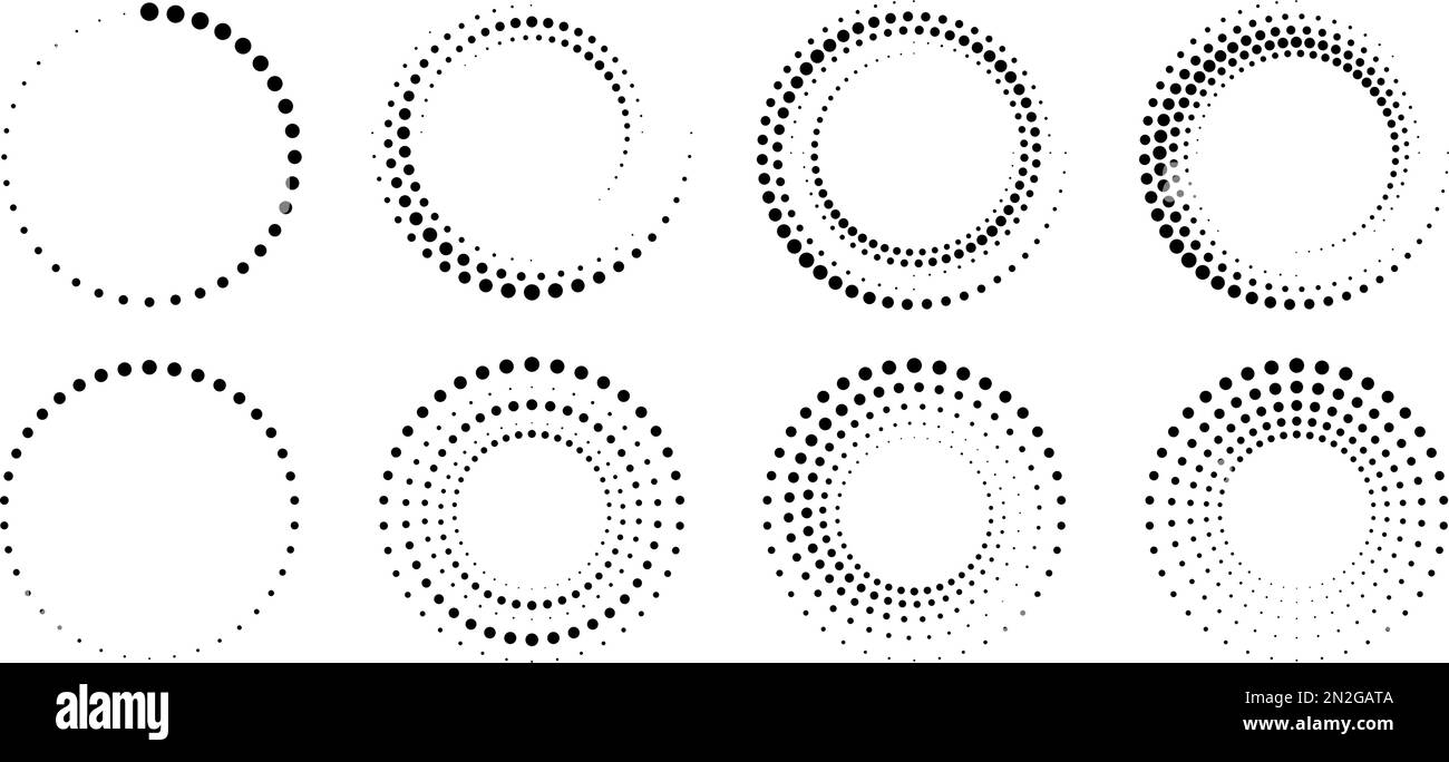 Dotted Gradient Circle Halftone Effect Circular Dotted Frame Progress Round Loader Half Tone