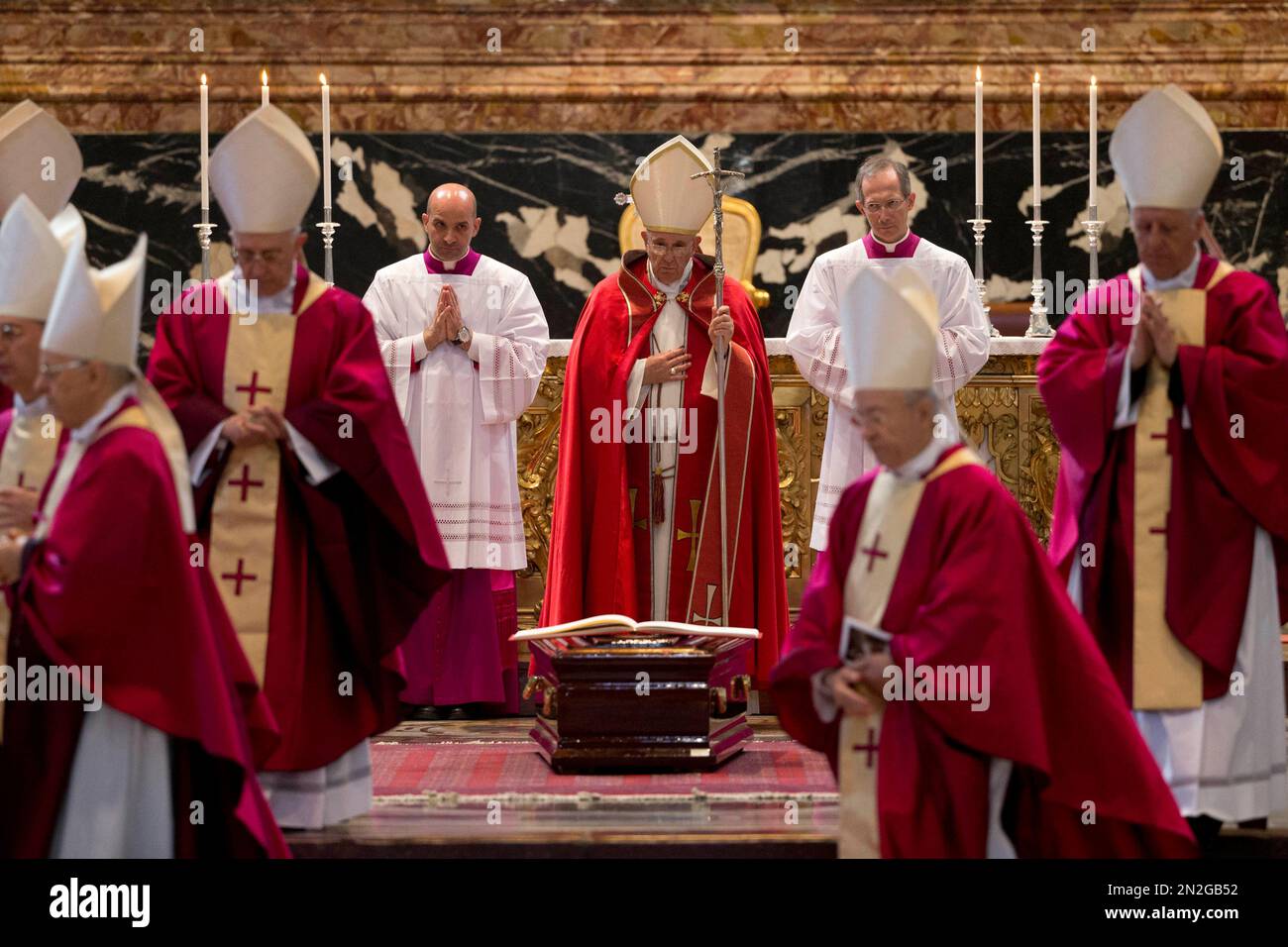 Pope Francis presides the funeral service of late Cardinal Roberto ...