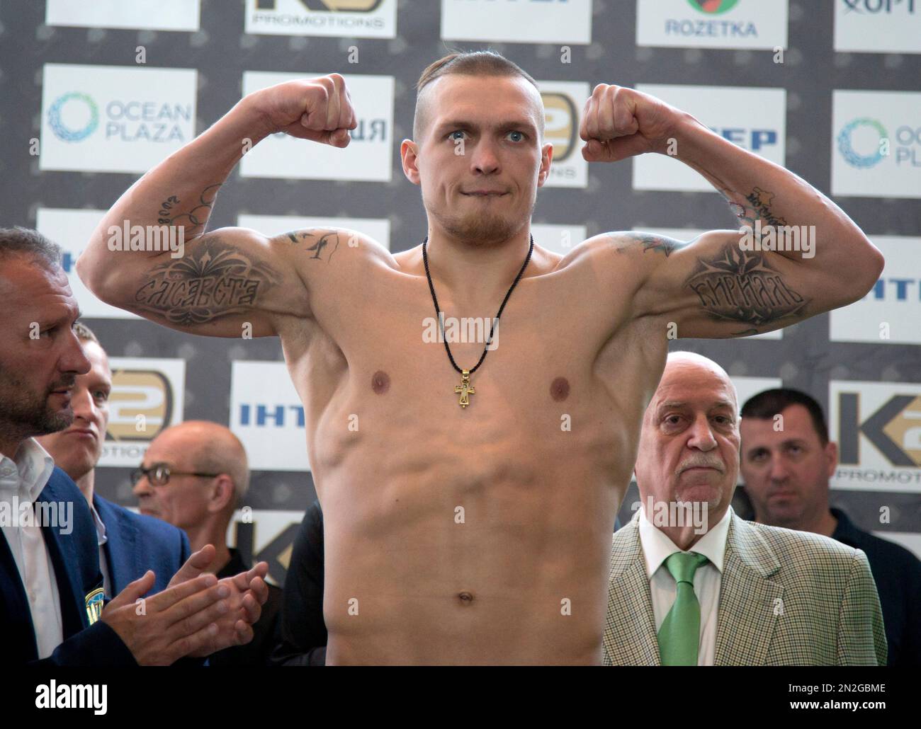 Ukrainian boxing Olympic champion Oleksandr Usyk poses for a photo at ...