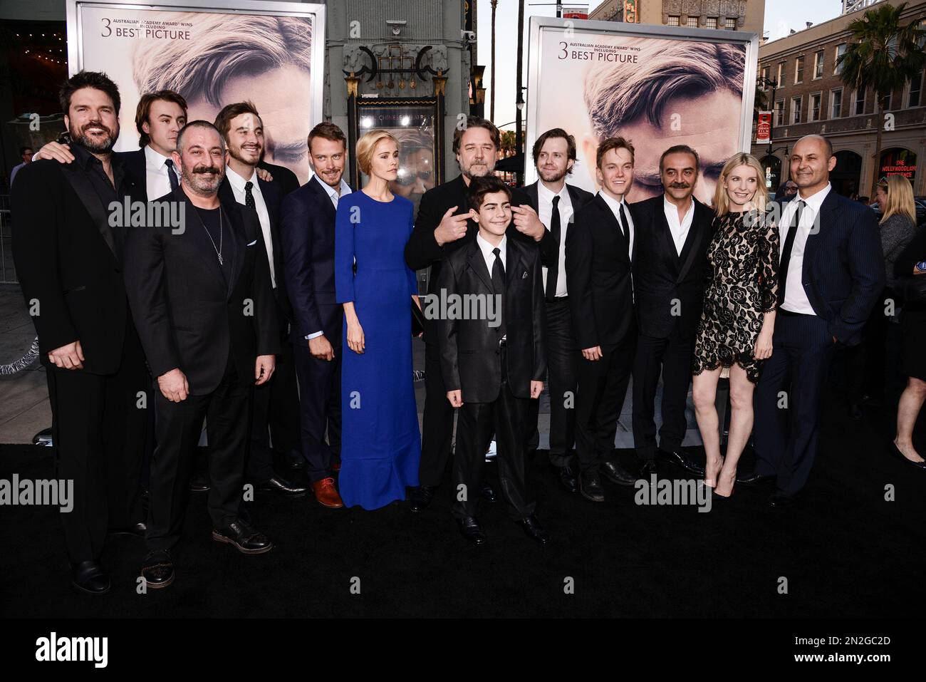 From left to right, producer Keith Rodger, actor Ben O'Toole, actor Cem ...