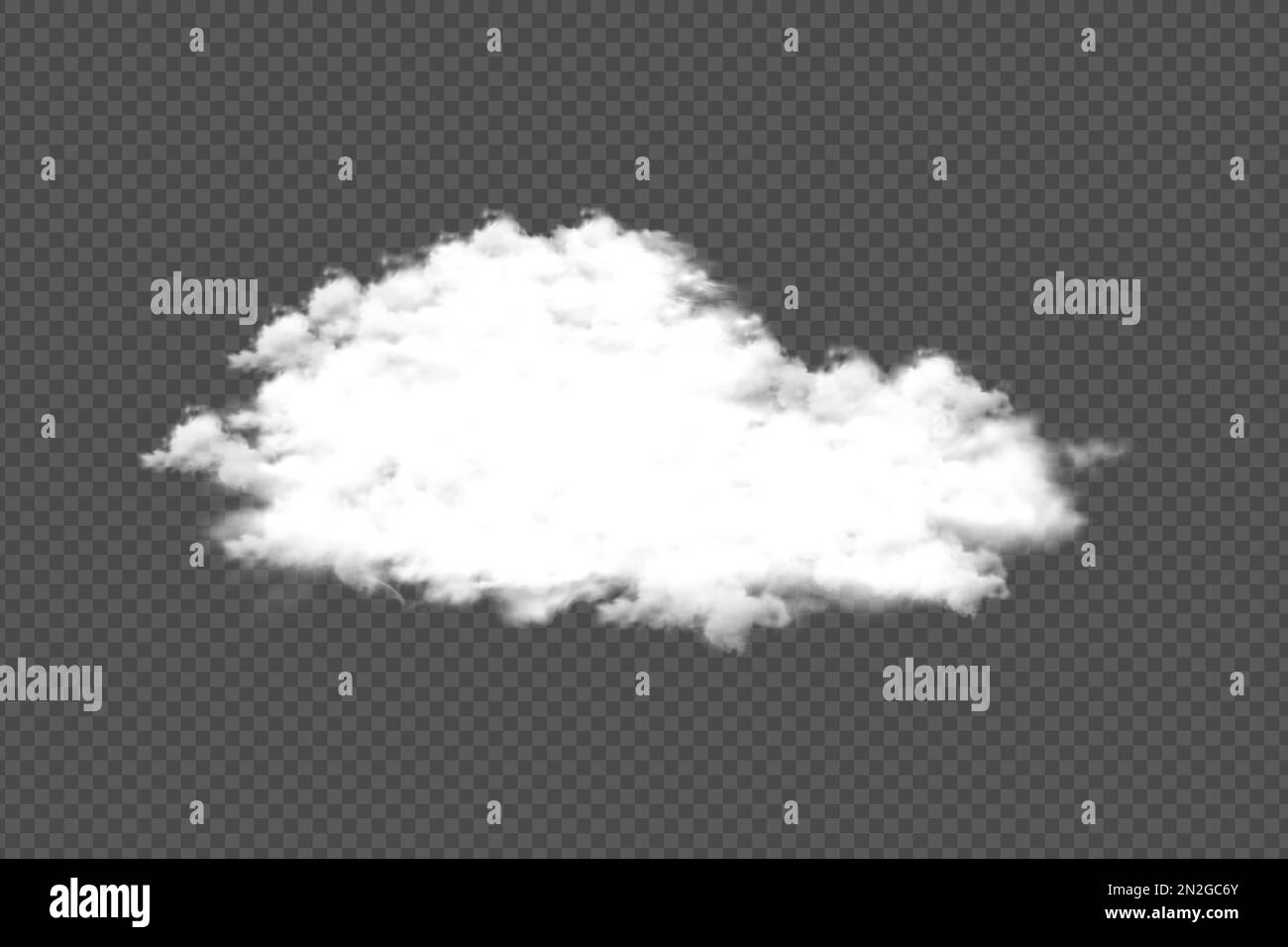 A realistic cloud floating on a transparent background. White Cloud ...